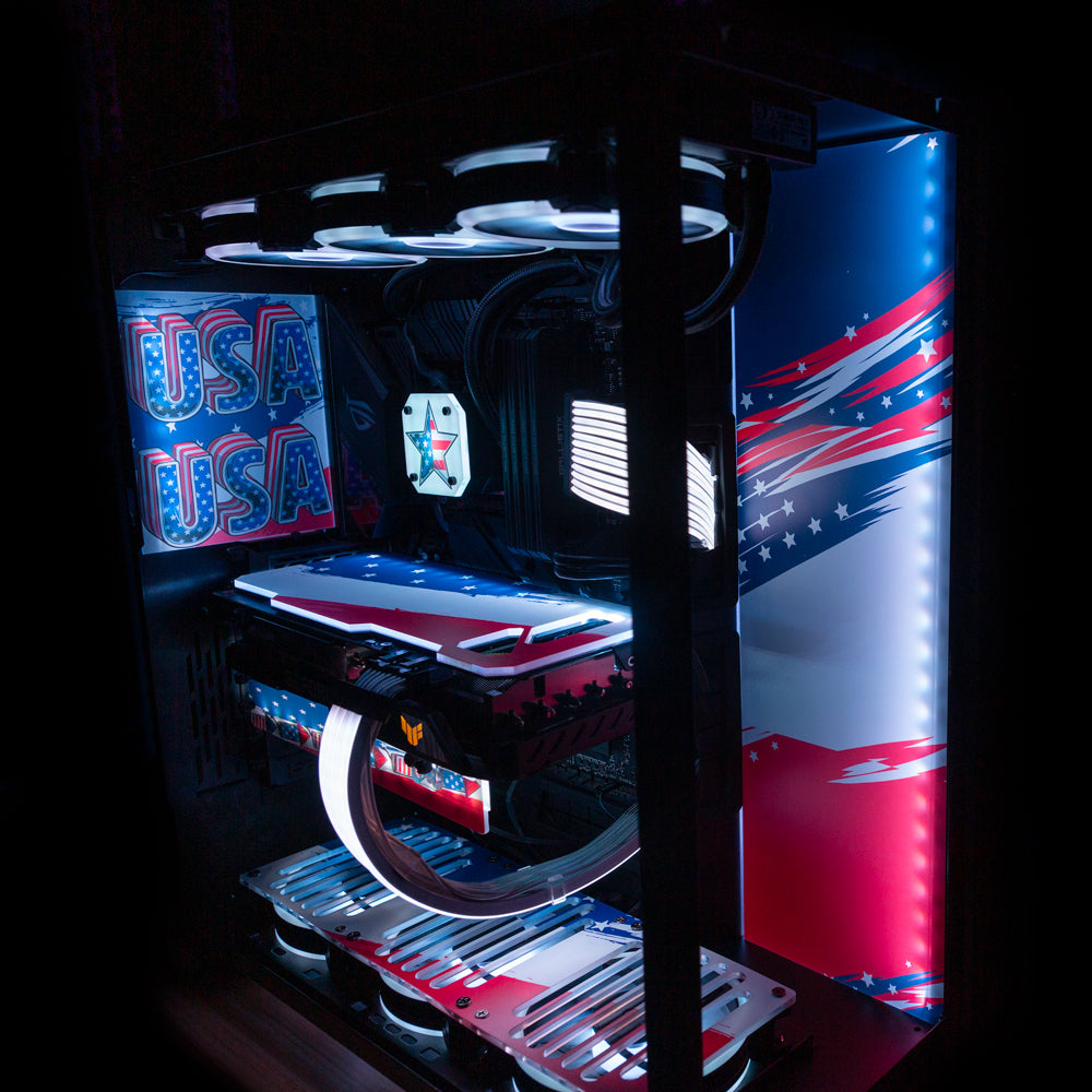 Abstract American Flag RGB PSU Shroud Cover - V1Tech – V1 Tech