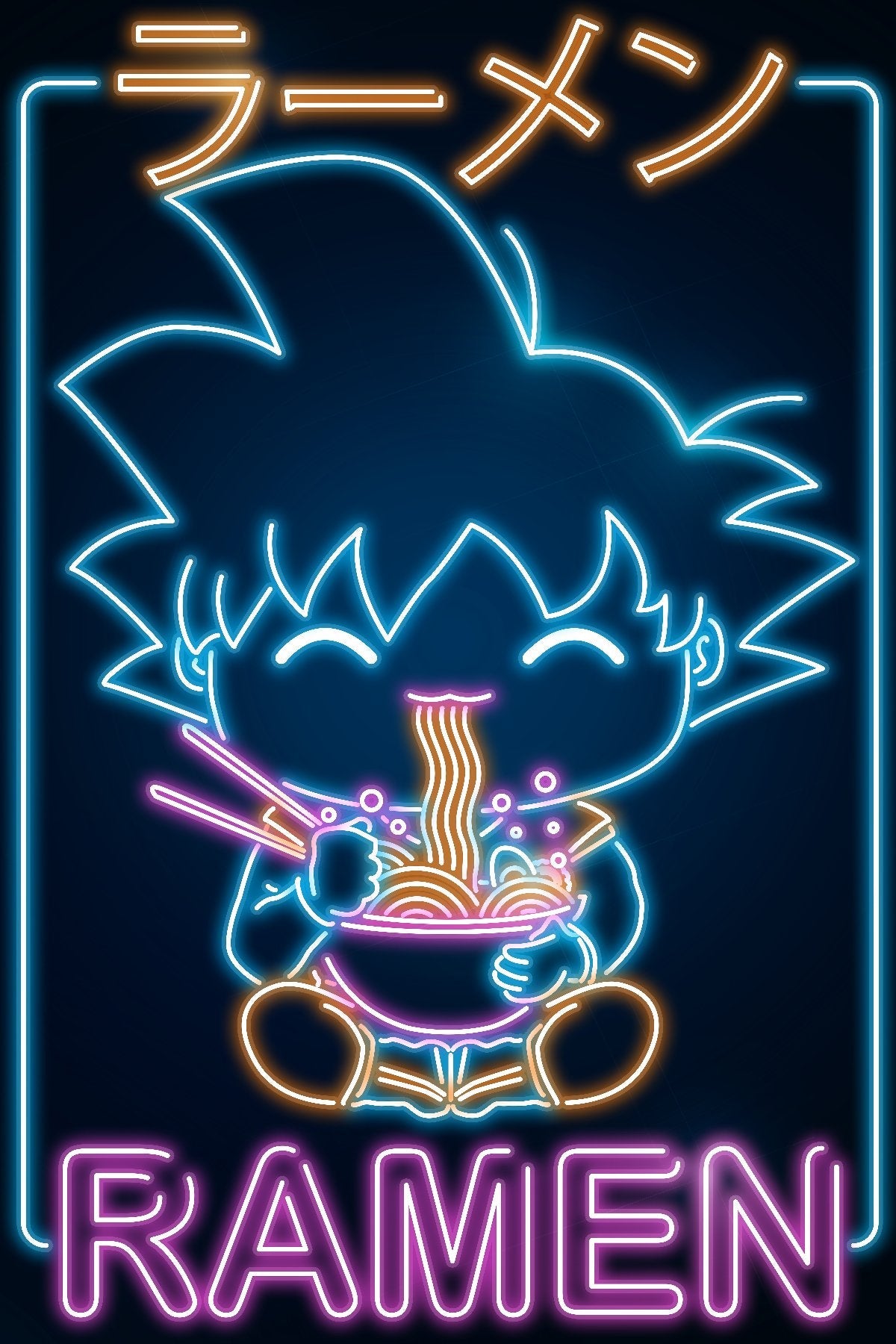 Retro Neon Ramen Hero Plexi Glass Wall Art – V1 Tech