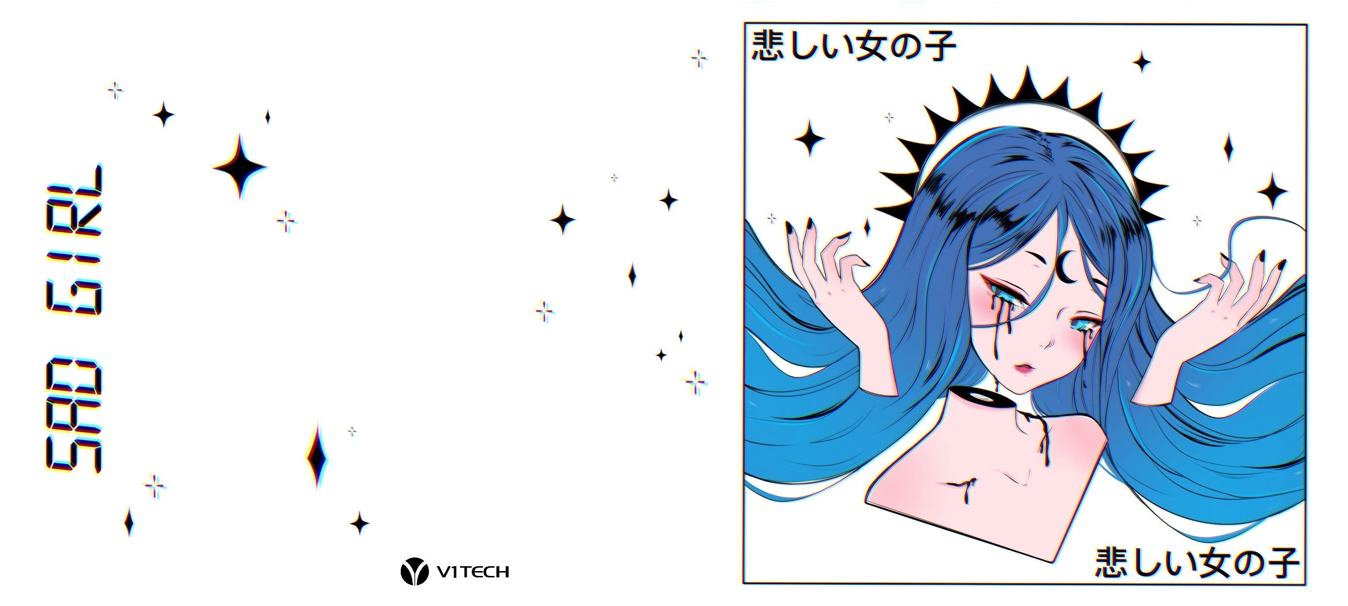 Sad Girl Mouse Pad X-Large Mouse Pad – V1 Tech
