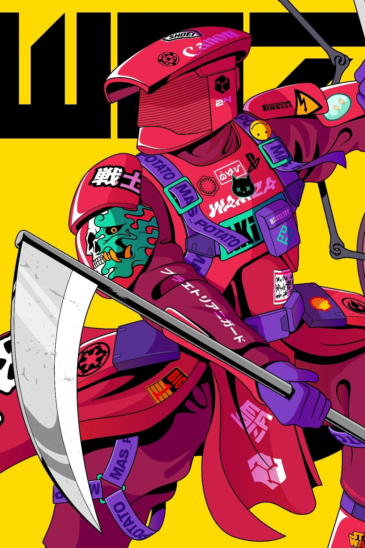 Scythe Wielding Samurai Plexi Glass Wall Art – V1 Tech