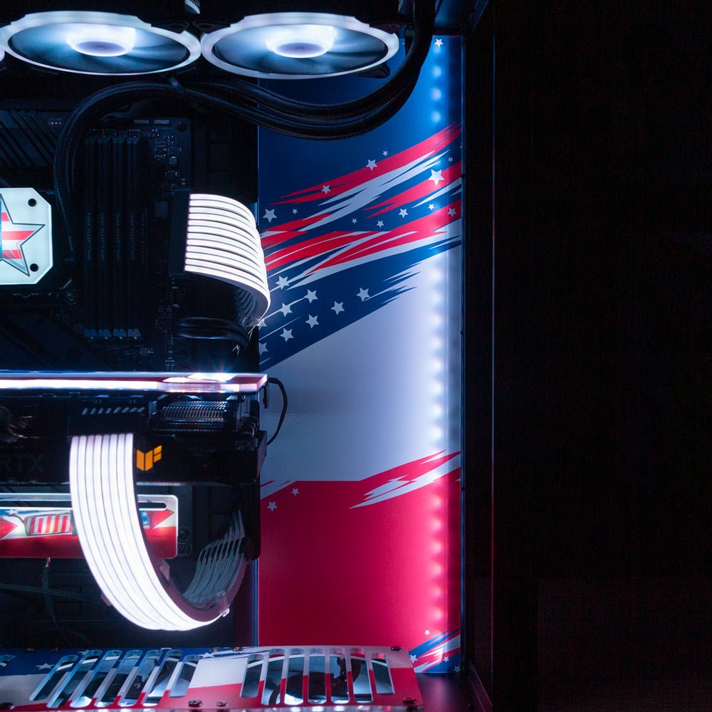 Abstract American Flag RGB PSU Shroud Cover - V1Tech – V1 Tech