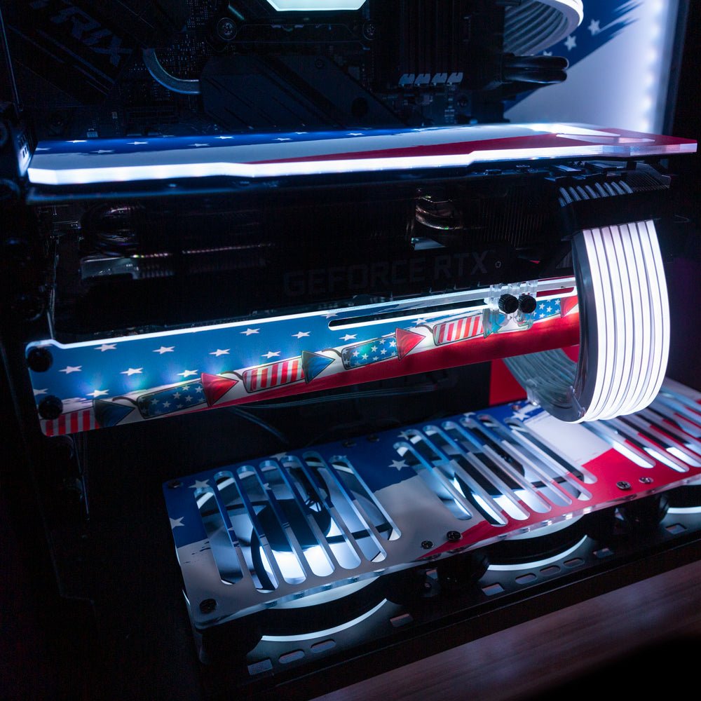 American Flag Bottle Rocket RGB GPU Support Bracket - V1Tech – V1 Tech