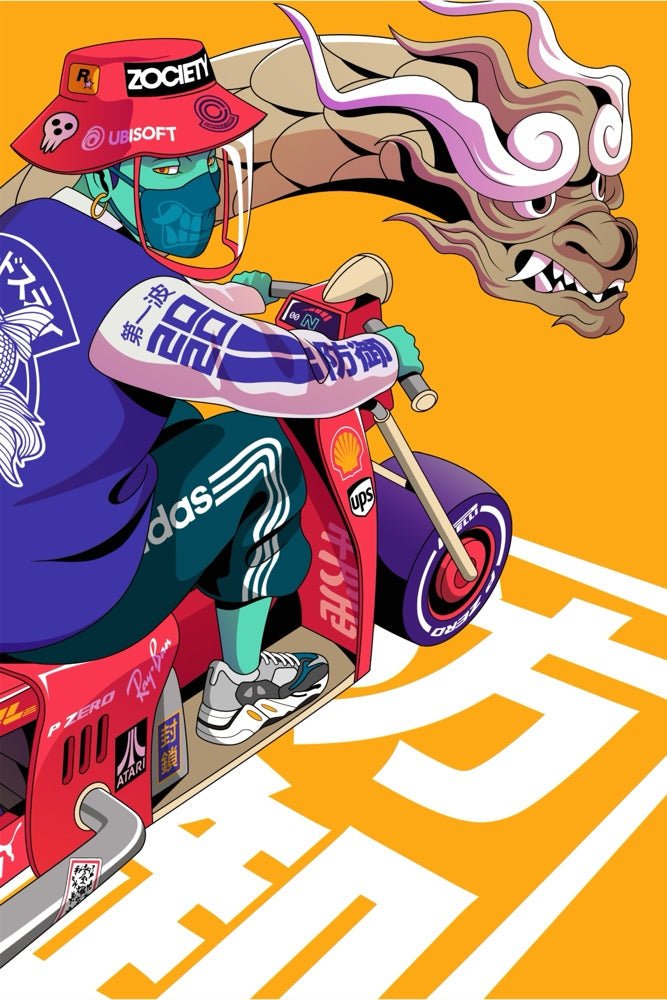 Wamza - 'Commuting Dragon' | Acrylic Glass Print | Shatter-Resistant ...