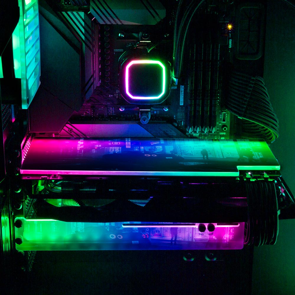 Cybershop3 RGB GPU Support Bracket - Skie Graphic Studio - V1Tech – V1 Tech