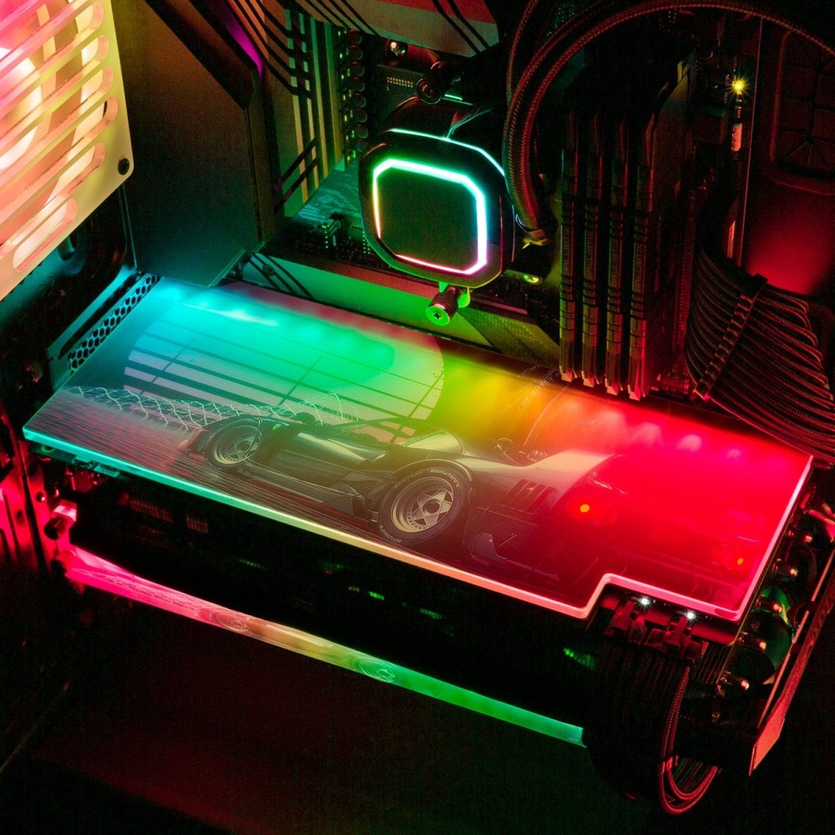 Skie Graphic Studio - 'F40 Sunset' | Custom RGB GPU Backplate by V1 ...