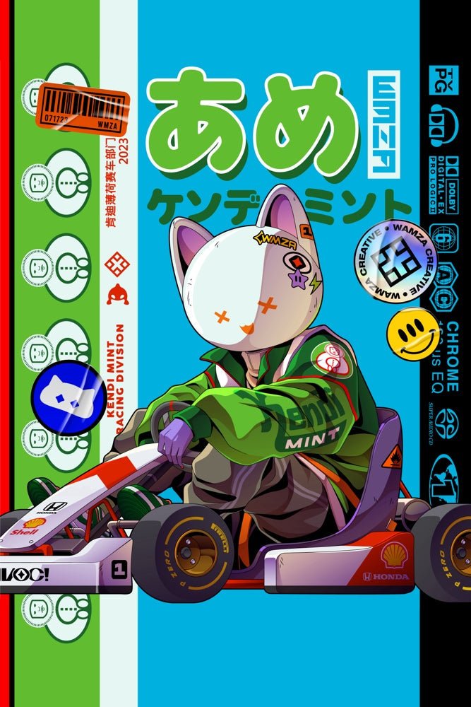 Wamza - 'Kitty Mint Magazine' | Acrylic Glass Print | Shatter-Resistant ...