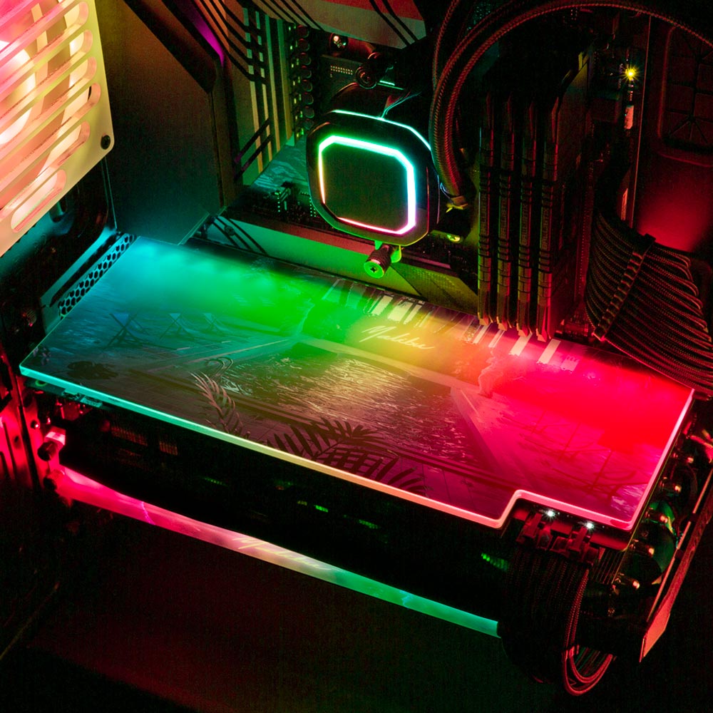 Skie Graphic Studio - 'Malibu Swim' | Custom RGB GPU Backplate by V1 ...