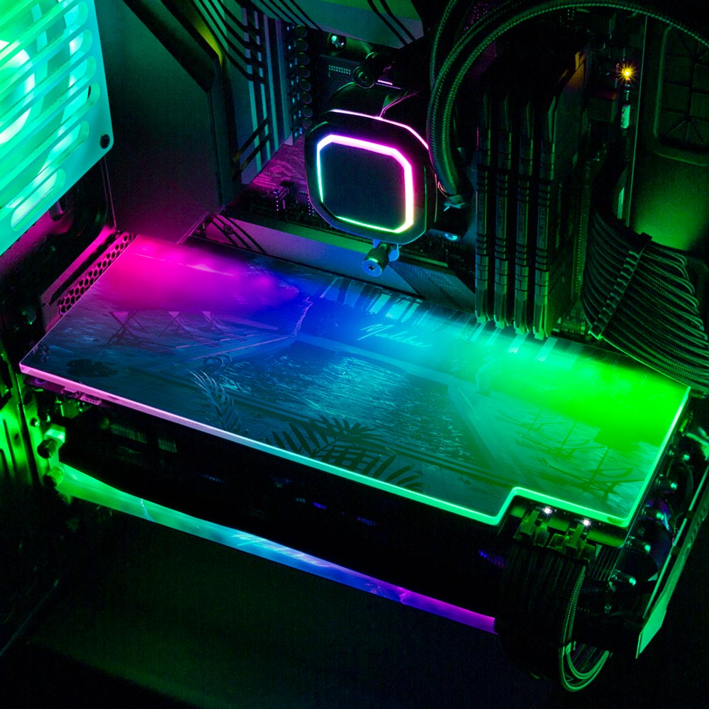 Skie Graphic Studio - 'Malibu Swim' | Custom RGB GPU Backplate by V1 ...