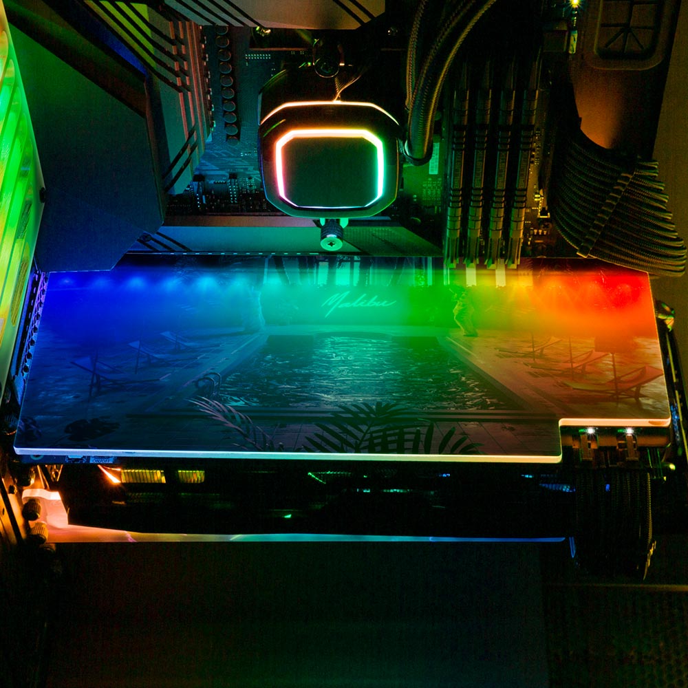 Skie Graphic Studio - 'Malibu Swim' | Custom RGB GPU Backplate by V1 ...