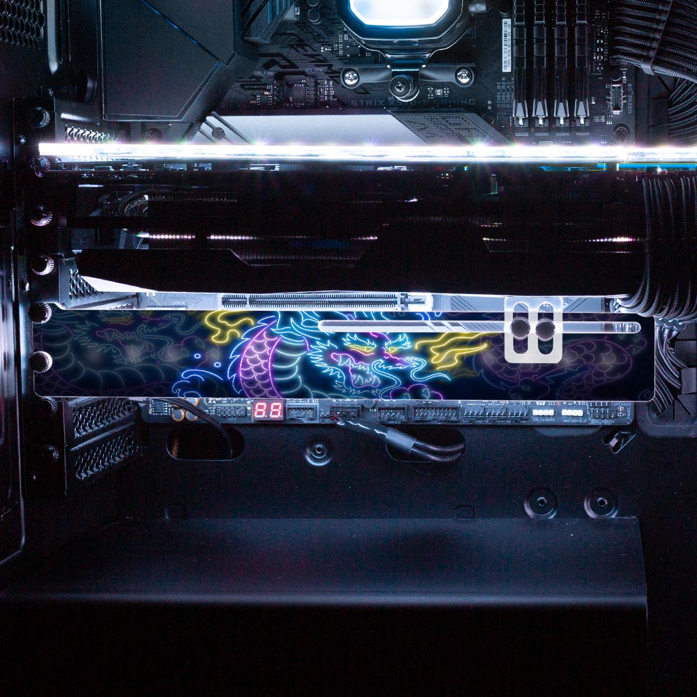 Neon Dragon RGB GPU Support Bracket - Donnie Art - V1Tech – V1 Tech