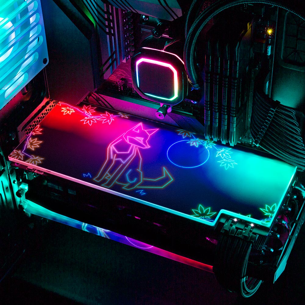 Donnie Art - 'Neon Fox' | Custom RGB GPU Backplate by V1 Tech ...