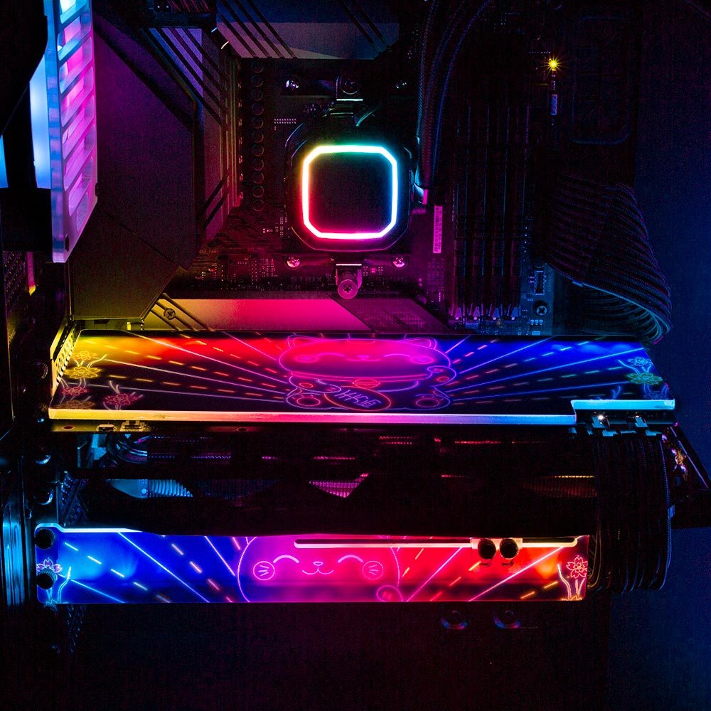 Donnie Art - 'Neon Maneki Neko' | Custom RGB GPU Backplate by V1 Tech ...