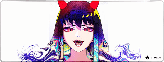 Red Horned Devil Large Mouse Pad - Tonakai Art - V1Tech – V1 Tech