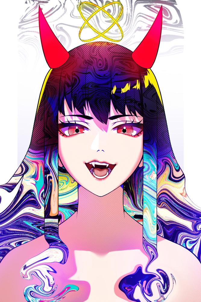 Tonakai Art - 'Red Horned Devil' | Acrylic Glass Print | Shatter ...