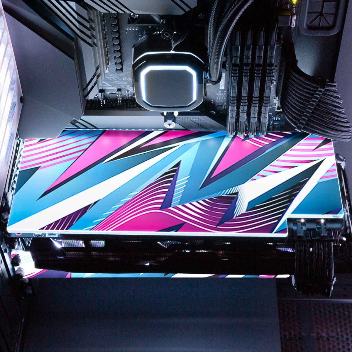 'Retro Wave' Custom Design RGB GPU Backplate by V1 Tech | Tailored To ...