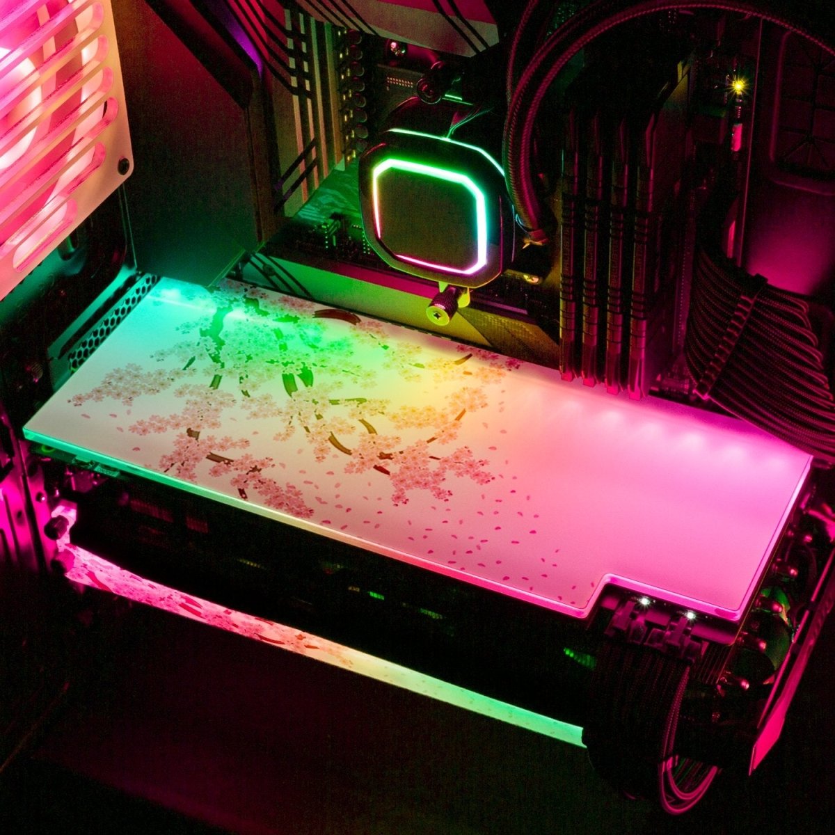 'Sakura' Custom Design RGB GPU Backplate by V1 Tech | Tailored To Fit ...