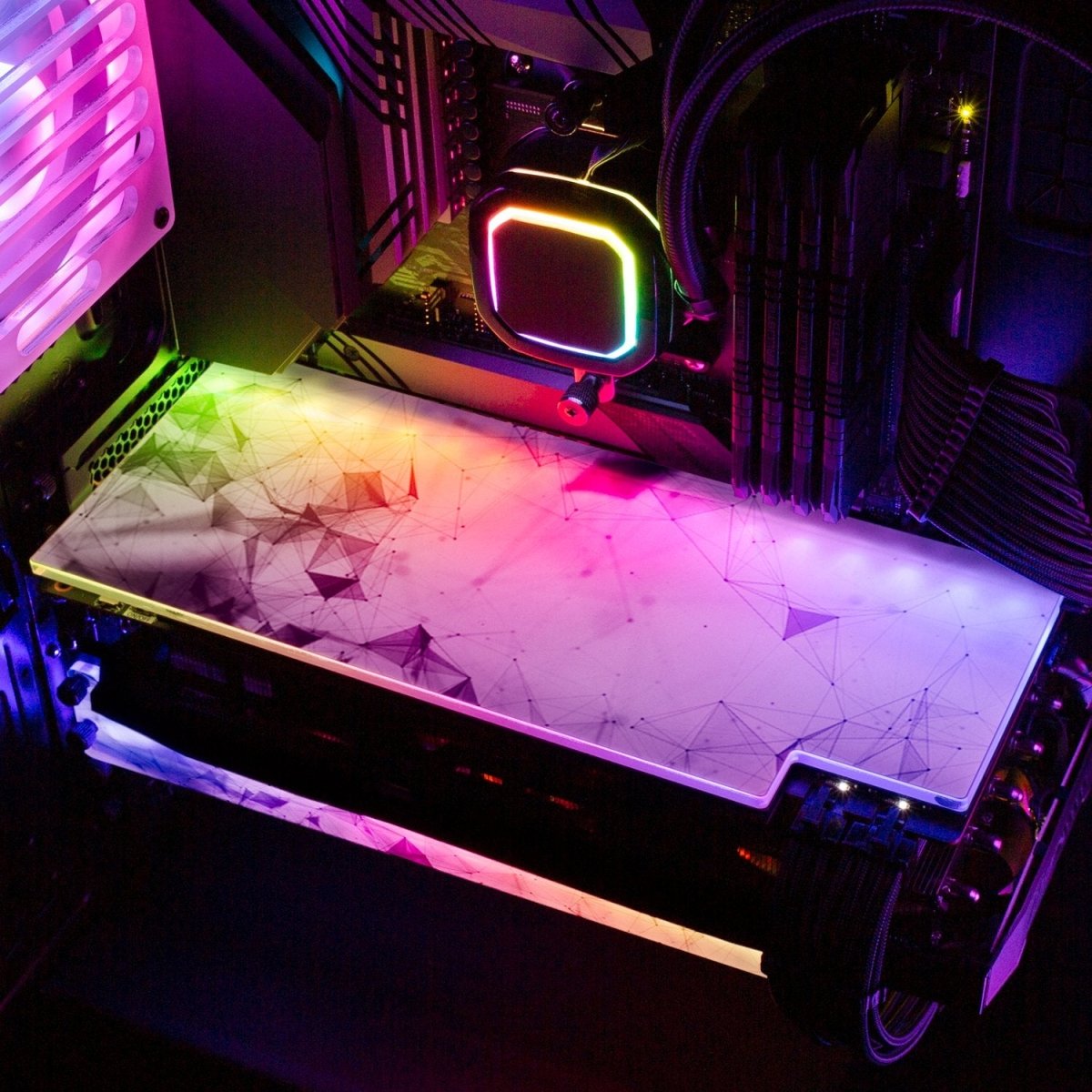 'Spectrum White' Custom Design RGB GPU Backplate by V1 Tech | Tailored ...