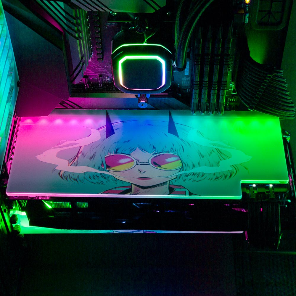 YacilArt - 'Striped Anime Girl' | Custom RGB GPU Backplate by V1 Tech ...