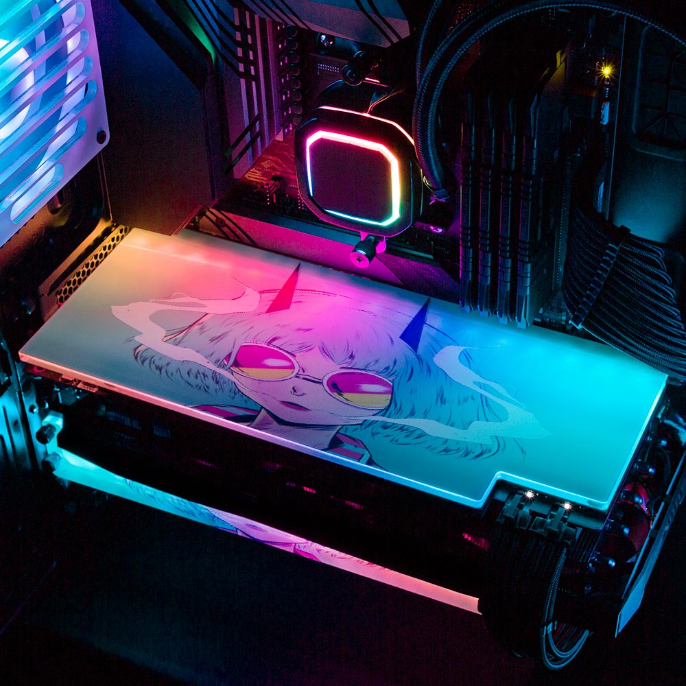 YacilArt - 'Striped Anime Girl' | Custom RGB GPU Backplate by V1 Tech ...