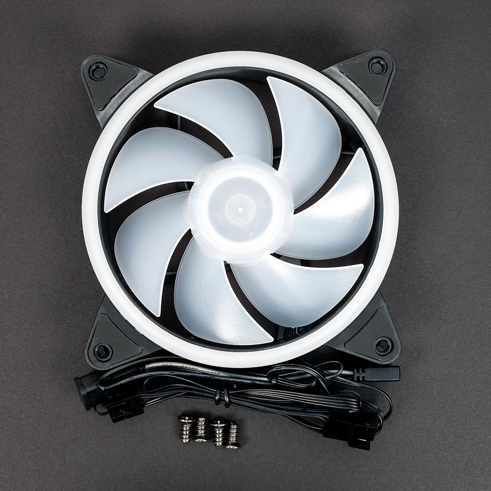V1 Tech Addressable RGB Fan 120mm 1800RPM PWM - White - V1Tech