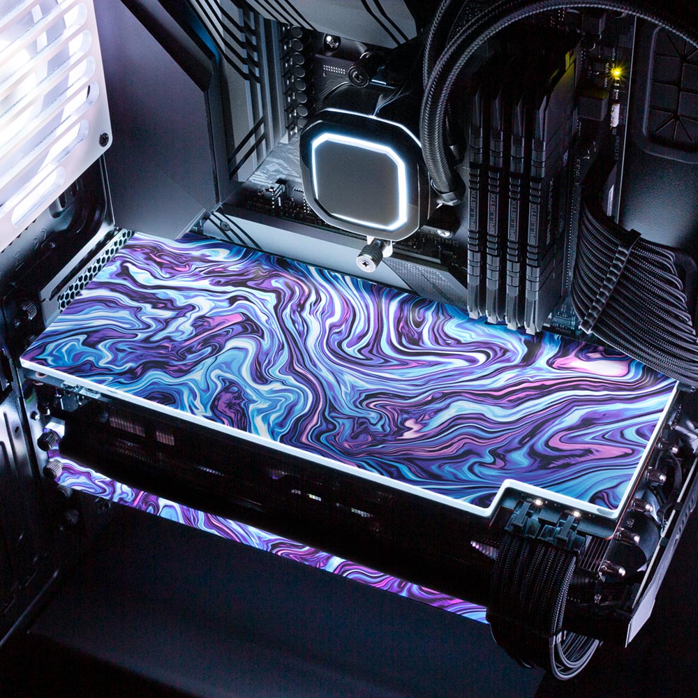 Geoglyser - 'Vaporwave Fluid' | Custom RGB GPU Backplate by V1 Tech ...