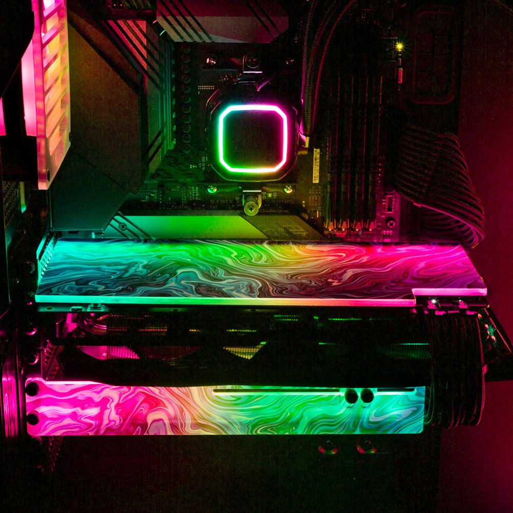 Geoglyser - 'Vaporwave Fluid' | Custom RGB GPU Backplate by V1 Tech ...