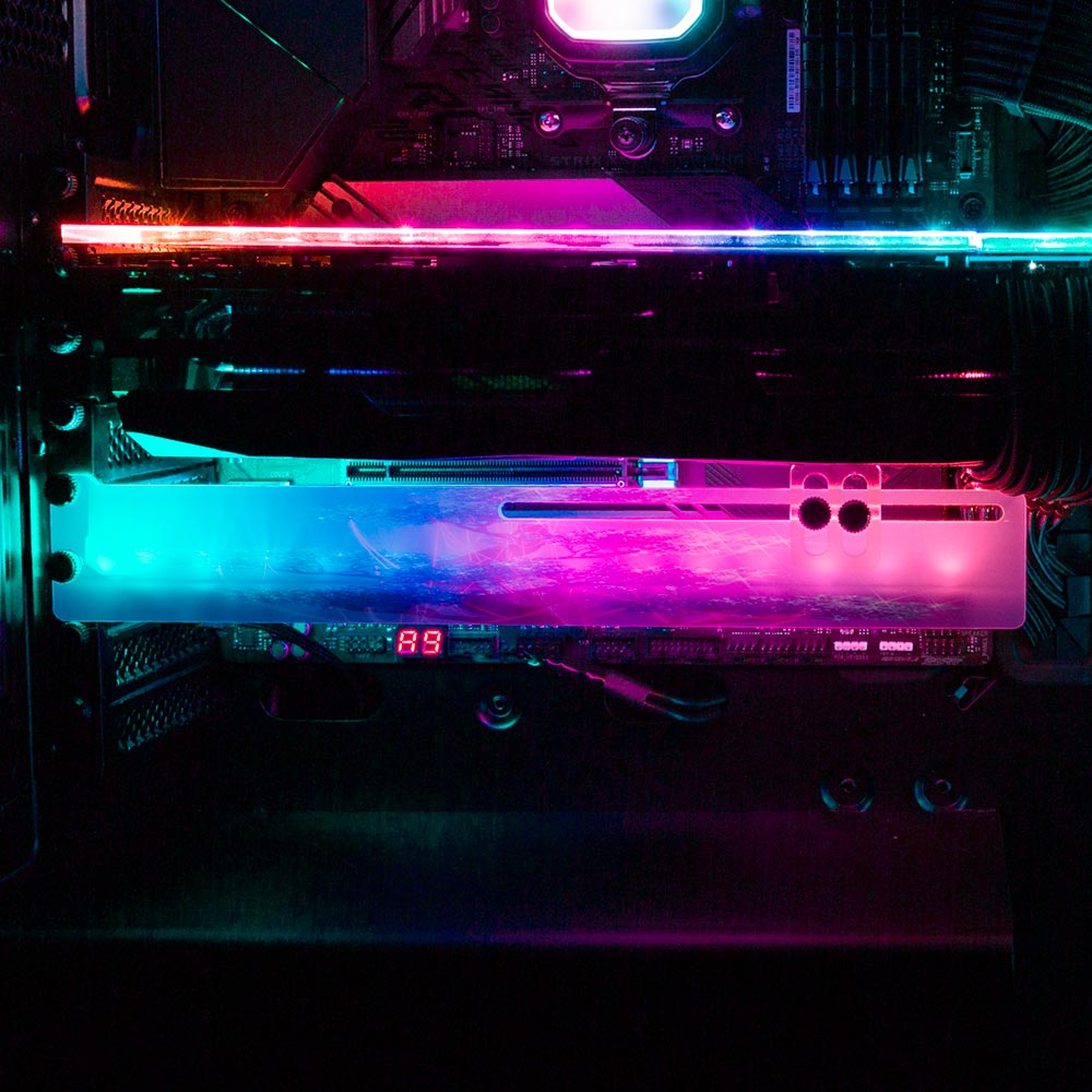 White Light RGB GPU Support Bracket - Itwasleo - V1Tech – V1 Tech