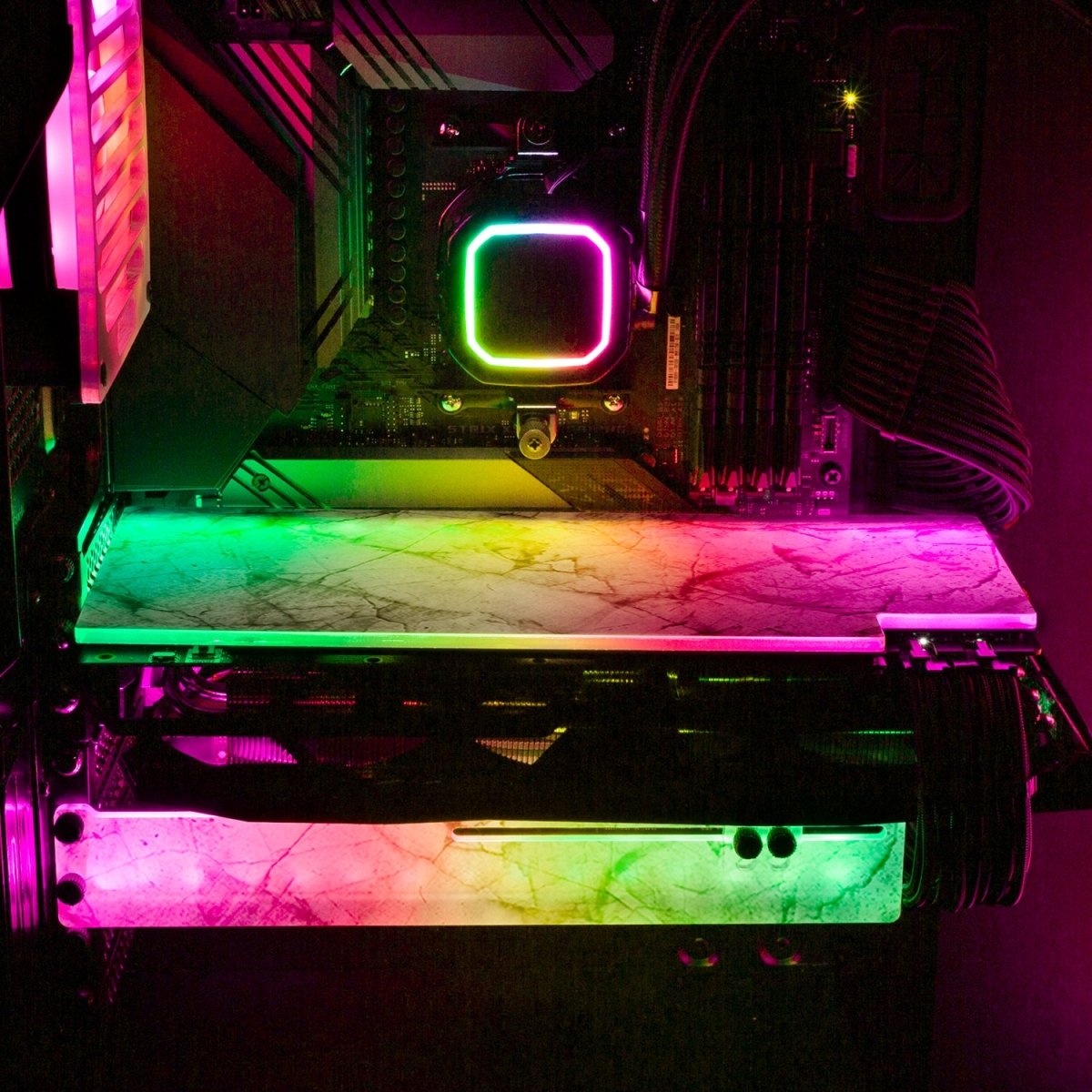 'White Marble' Custom Design RGB GPU Backplate by V1 Tech | Tailored To ...