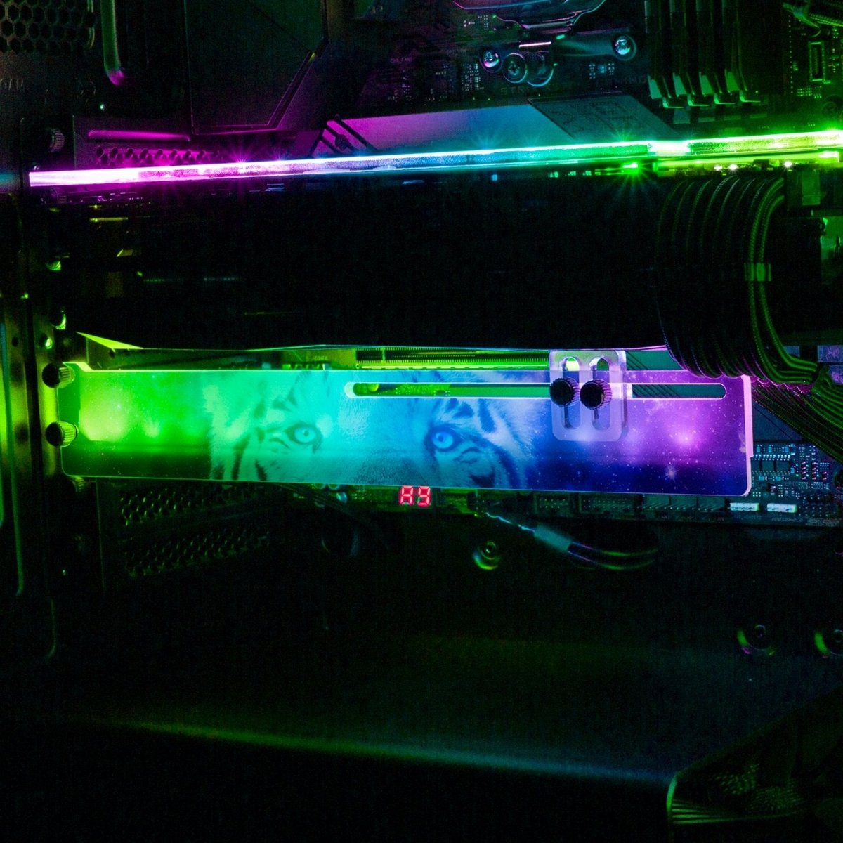 White Tiger Nebula RGB GPU Support Bracket - Nogar007 - V1Tech – V1 Tech